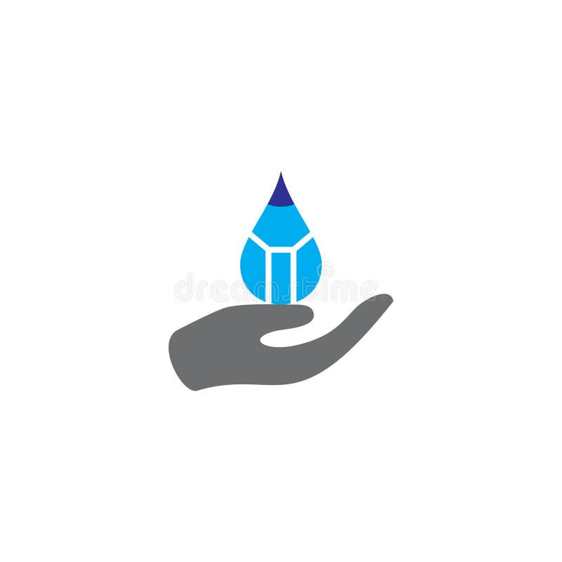 Pencil Drop Water Hand Care Logo Vector Stock Vector - Illustration of ...