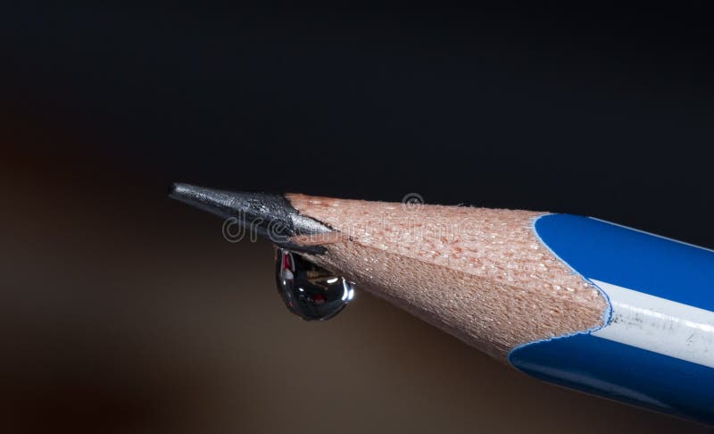 Pencil and the Drop of Water Stock Image - Image of iron, light: 277325189