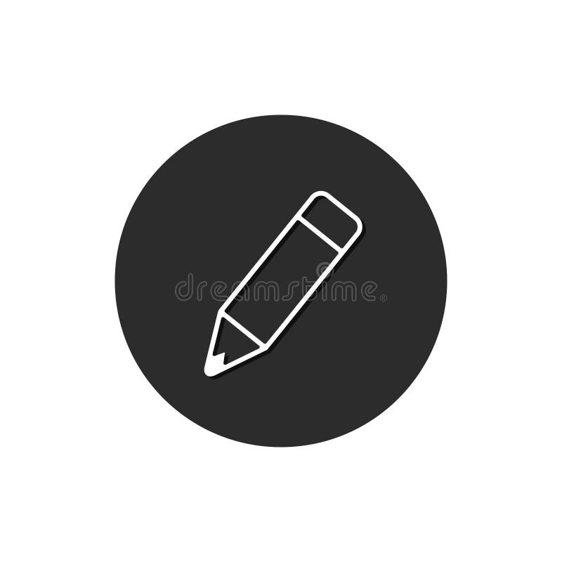 Pencil Edit Circle Icon. Vector Isolated Round Button Illustration ...