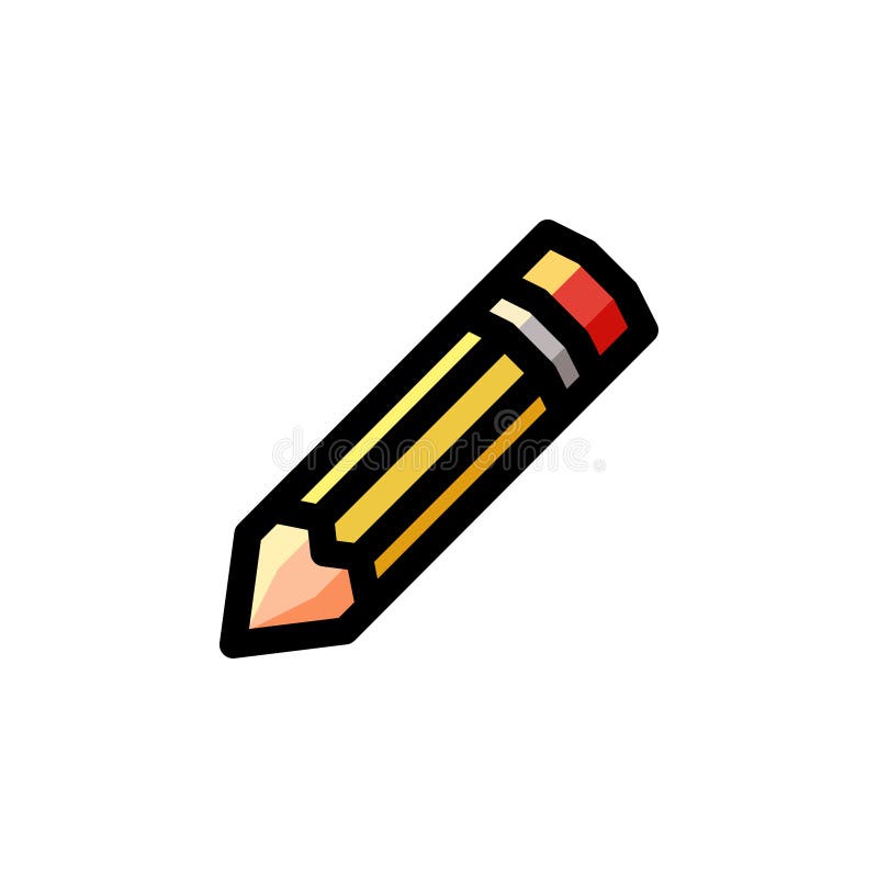 Pencil Icon stock vector. Illustration of subject, wood - 266539440