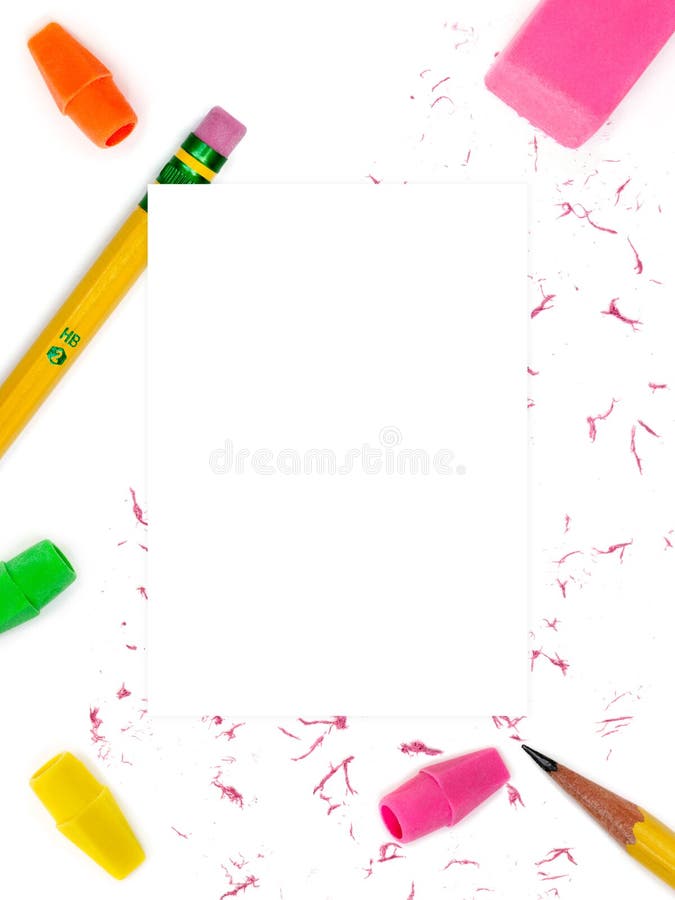 Pencil & Eraser Background Stock Image - Image of eraser, pink: 24829221