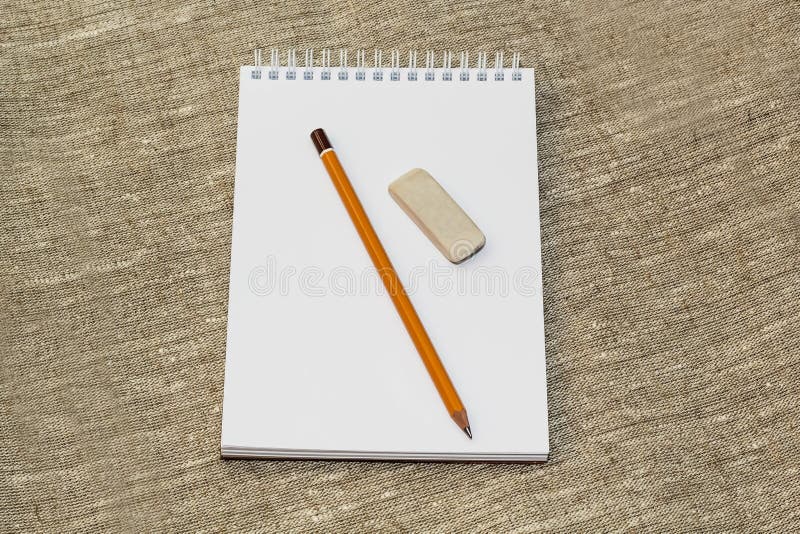 Pencil Eraser and Clean the Notebook Stock Photo - Image of notebook ...