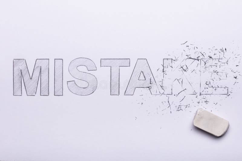 Erasing a Mistake on a Piece of Paper. Stock Photo - Image of pencil ...