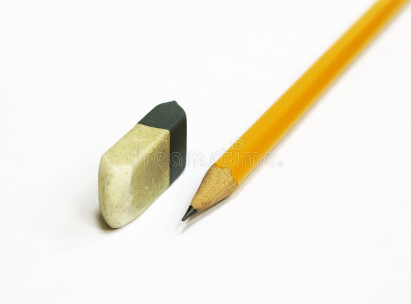Pencil and eraser isolated stock image. Image of teacher - 7210239