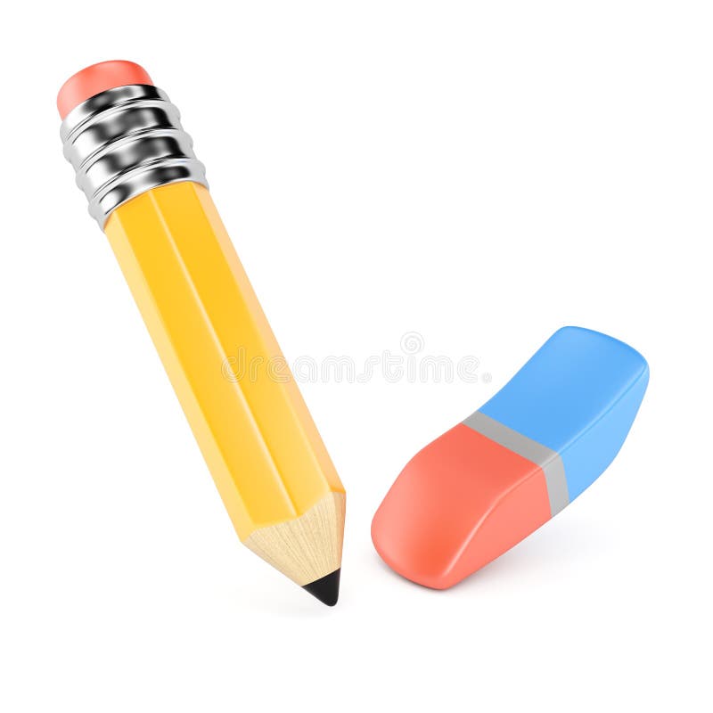 Pencil with Eraser Icon Outline Stock Vector - Illustration of lead ...