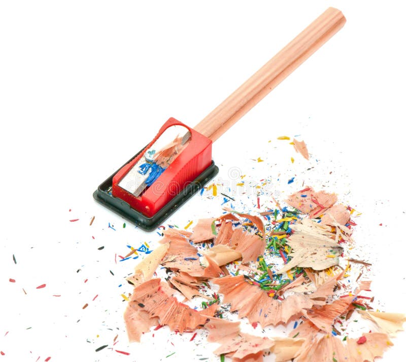 Pencil Eraser and Pencil Sharpener Stock Photo - Image of chips ...