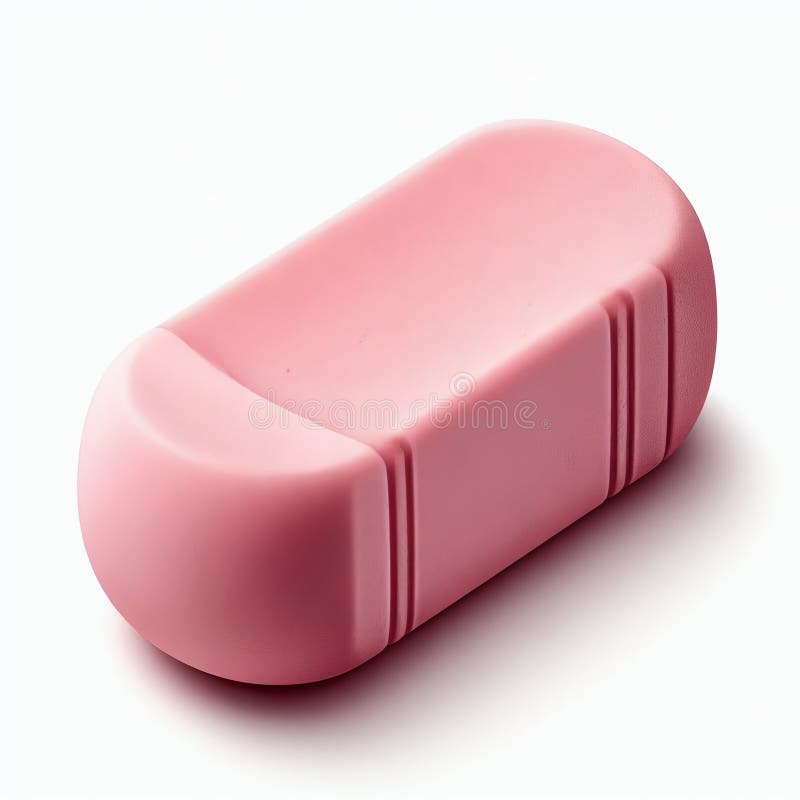 Pencil Eraser a Small, Pink Eraser with a Soft, Rounded Shape a Stock ...