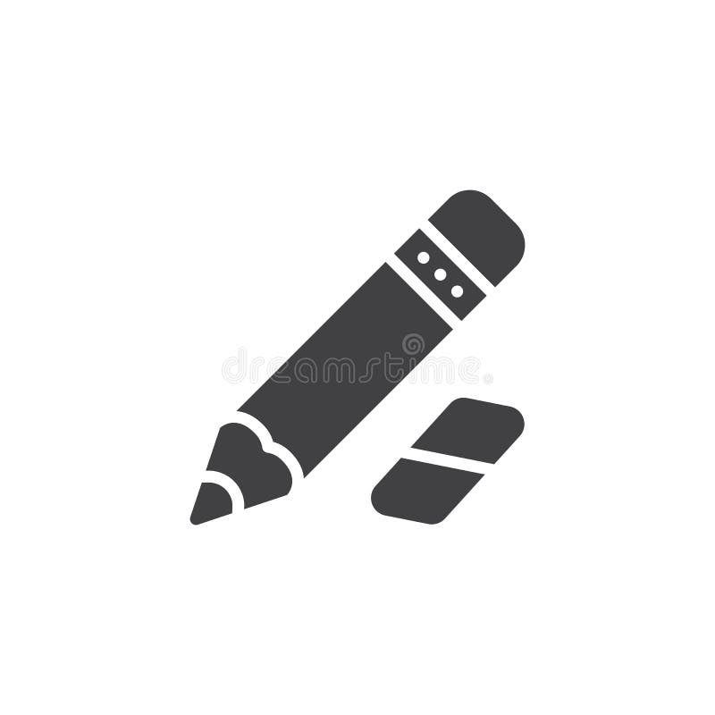 Pencil and Eraser Vector Icon Stock Vector - Illustration of graphics ...