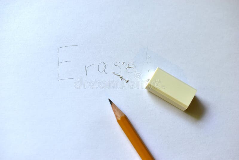 Pencil and Eraser on a White Background Stock Image - Image of learning ...
