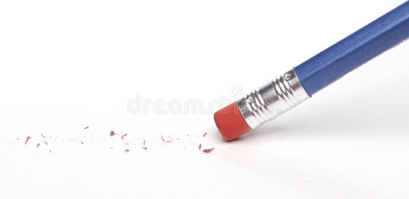 Pencil erasing a mistake stock photo. Image of supply - 24311852
