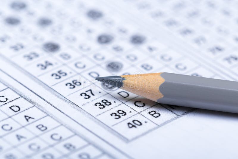 Pencil for the Exam. Printed School Test Stock Photo - Image of correct ...