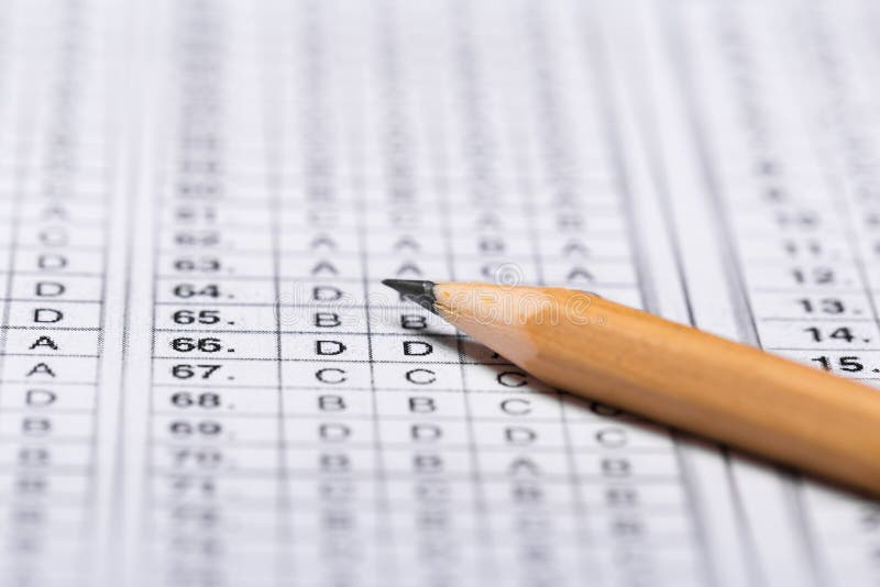 Pencil for the Exam. Printed School Test Stock Photo - Image of mark ...