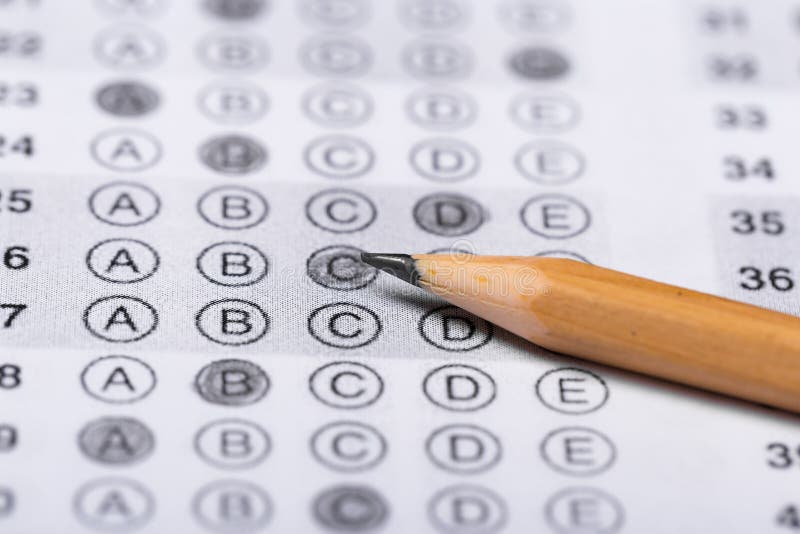 Pencil for the Exam. Printed School Test Stock Photo - Image of ...