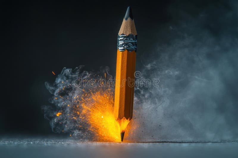 Pencil Explosion Creative Burst Stock Photo - Image of dramatic, fire ...