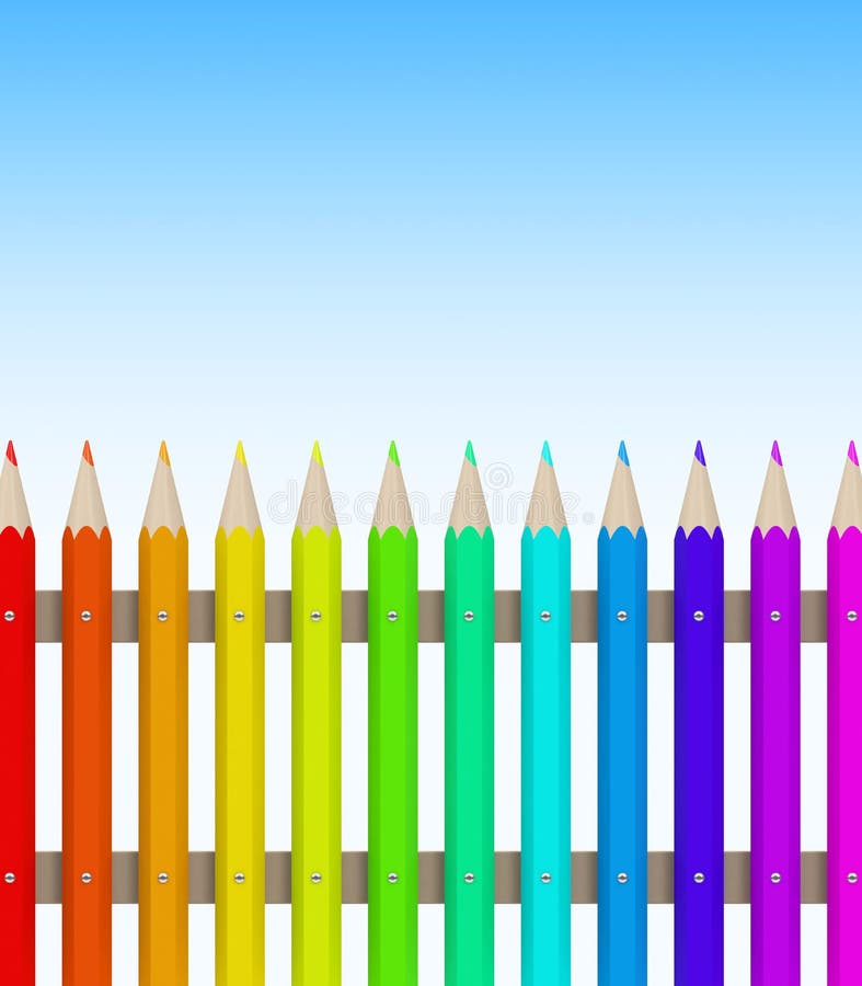 Fence Pencils school stock vector. Illustration of class - 72303922