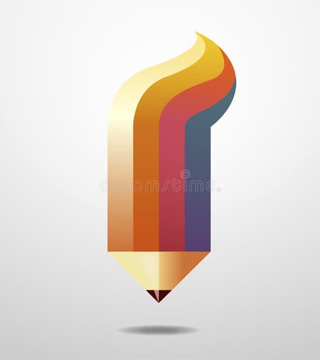 Pencil fire logo stock vector. Illustration of pencil - 54825762