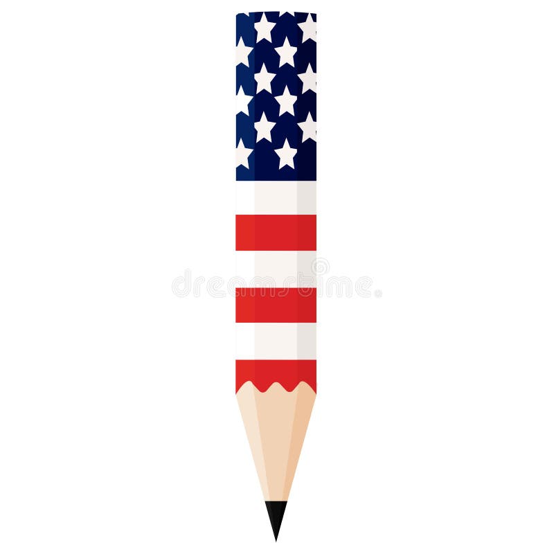 Pencil with the Flag of United States Stock Vector - Illustration of ...