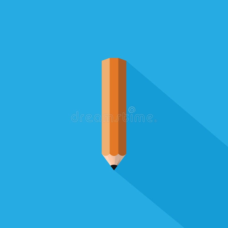 Pencil. Flat Design Vector Icon Stock Vector - Illustration of simple ...