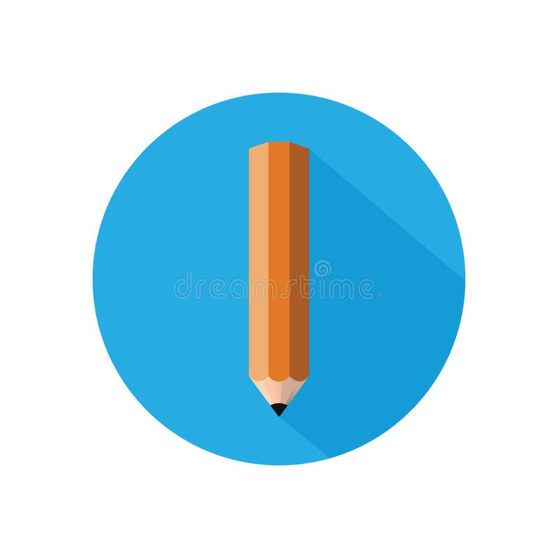 Pencil. Flat Design Vector Icon Stock Vector - Illustration of colorful ...
