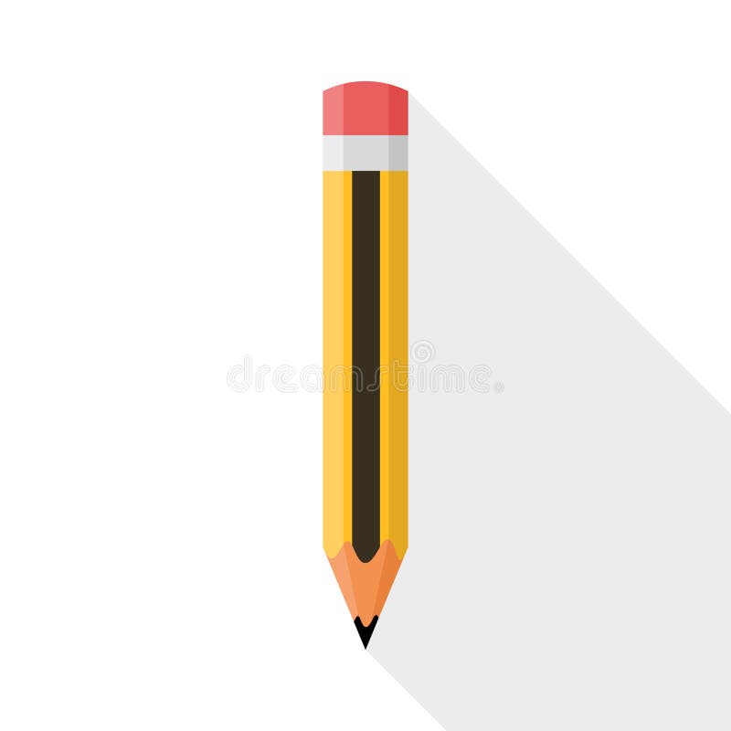 Pencil. Flat Vector Illustration Stock Vector - Illustration of school ...