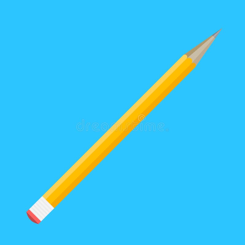 Pencil flat stock vector. Illustration of sharp, equipment - 100075048