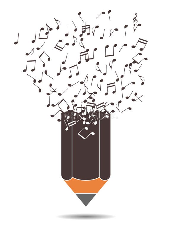 Pencil and Flying Note, Illustration Stock Vector - Illustration of ...