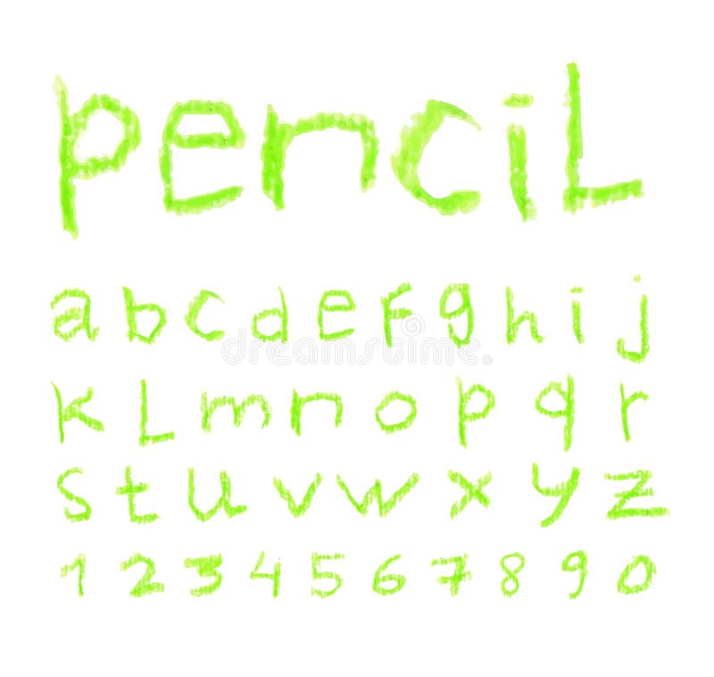 Pencil font stock vector. Illustration of keystroke, arrow - 39036354