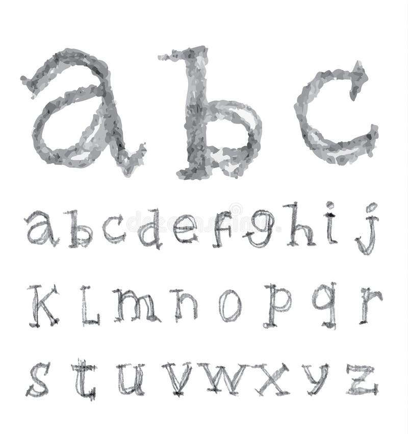 Pencil Font Hand Drawn. Vector Illustration Stock Vector - Illustration ...