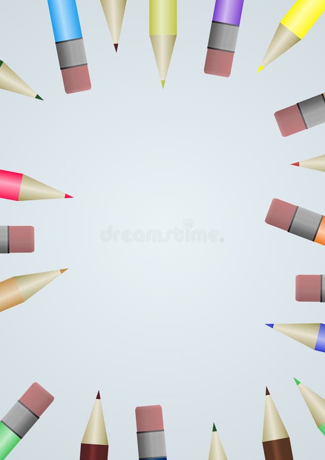 Pencil frame stock illustration. Illustration of stationary - 16399313