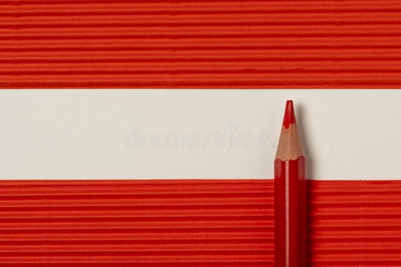 Pencil and Frame from Red Striped Embossed Paper Stock Photo - Image of ...
