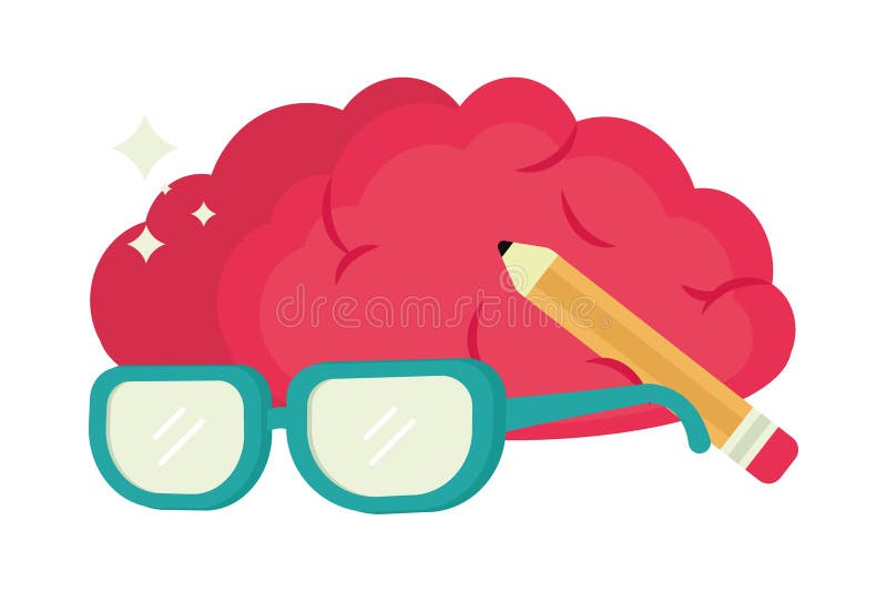 Pencil with genius brain stock vector. Illustration of color - 273125191