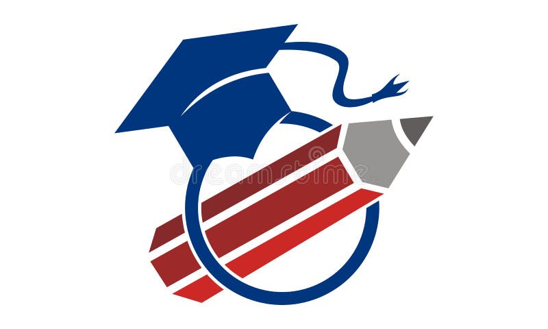 Pencil with Graduation cap stock vector. Illustration of icon - 105106966