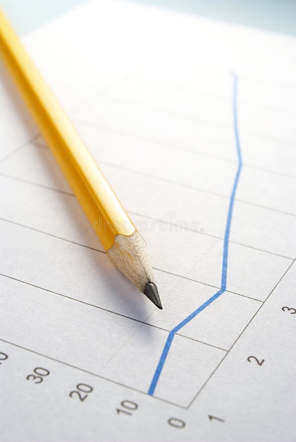 Pencil and graph stock image. Image of funds, profit - 22834329