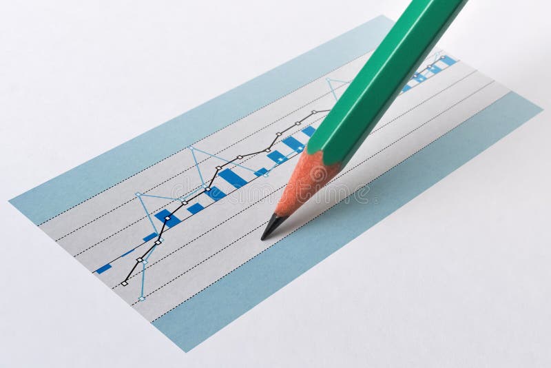 Pencil and graph stock photo. Image of gain, pencil - 140962274