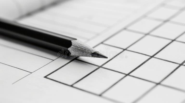 Pencil on Graph Paper.AI Generated Image Stock Image - Image of ...