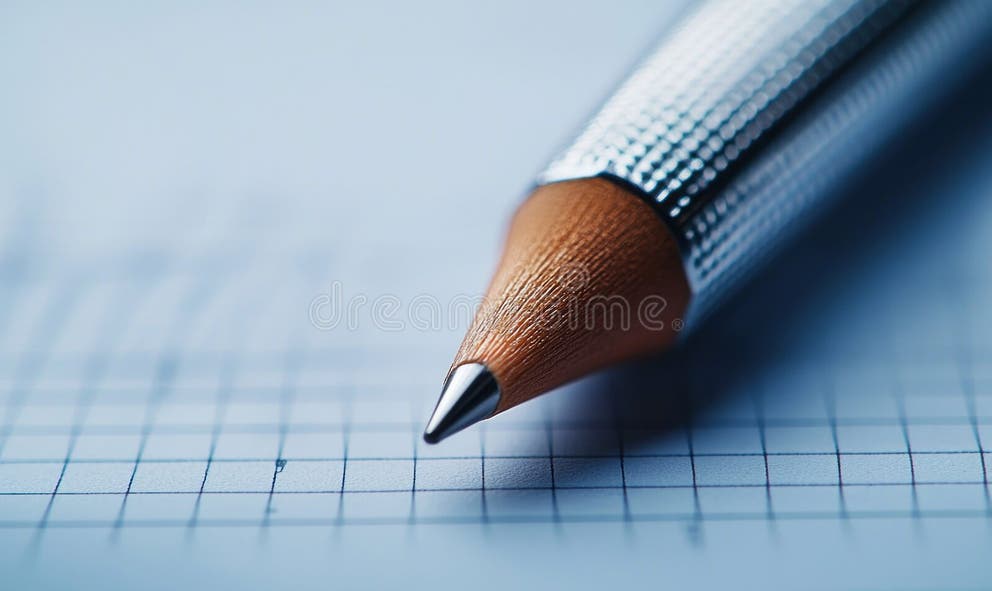 Pencil on Graph Paper stock photo. Image of planning - 367816868