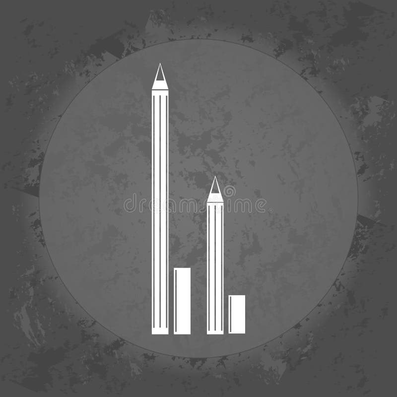 Pencil on Gray Vintage Background Stock Vector - Illustration of vector ...