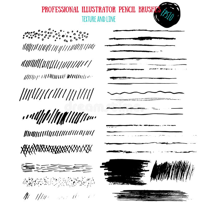 Pencil Grunge Brushes. Abstract Hand Drawn Art Ink Strokes Stock Vector ...