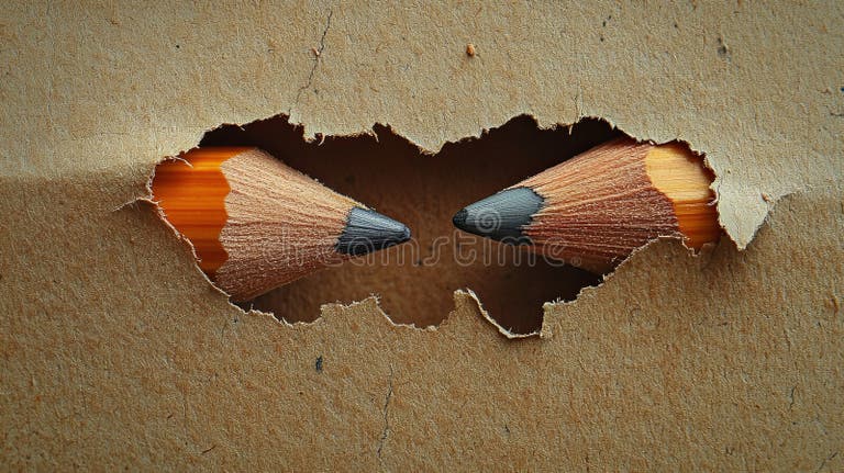 Pencil in Hole stock image. Image of closeup, wood, arrangement - 375462841
