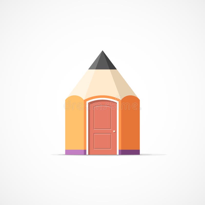 Pencil House. Education Concept Stock Vector - Illustration of idea ...