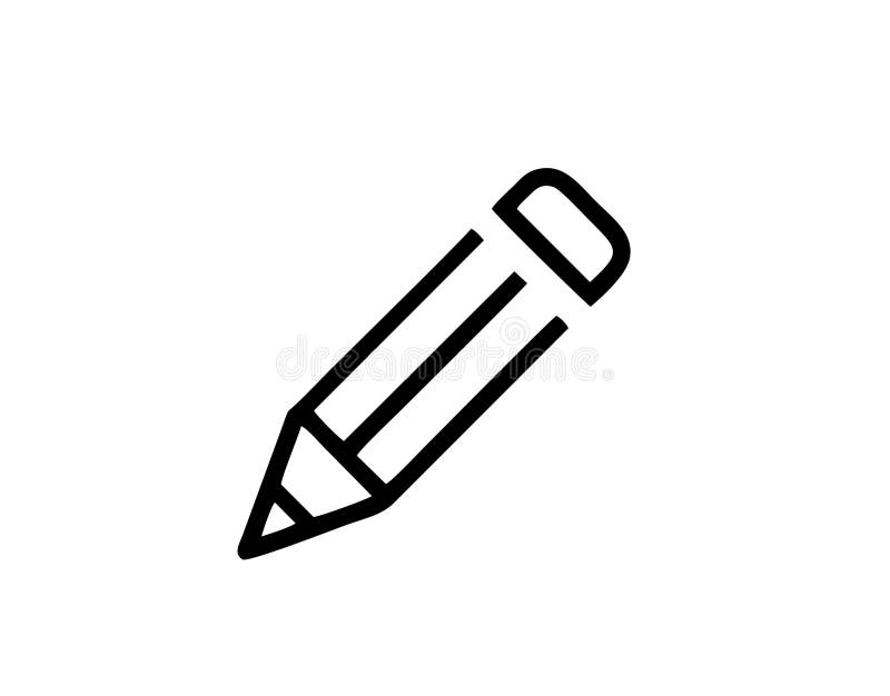 Pencil Icon in Black Vector Image Stock Illustration - Illustration of ...