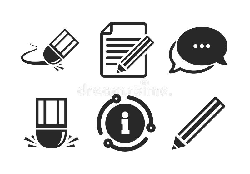Pencil Icon. Edit Document File. Eraser Sign. Vector Stock Vector ...
