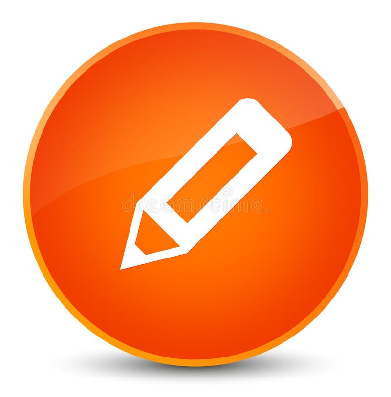 Pencil Icon Elegant Orange Round Button Stock Illustration ...