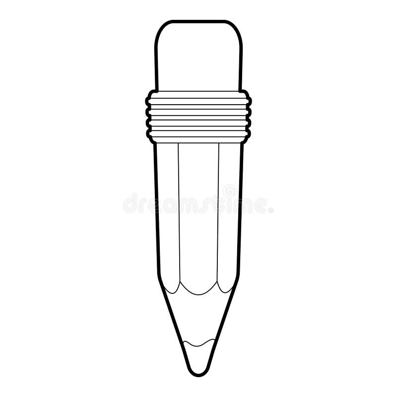 Pencil icon, outline style stock vector. Illustration of object - 96098833