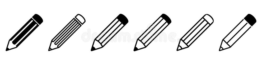 Pencil Icon. Set of Vector Pencil Icon Stock Vector - Illustration of ...