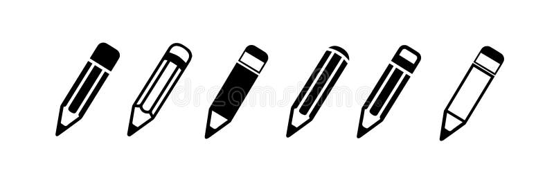 Pencil Icon Set. Vector Illustration Stock Illustration - Illustration ...