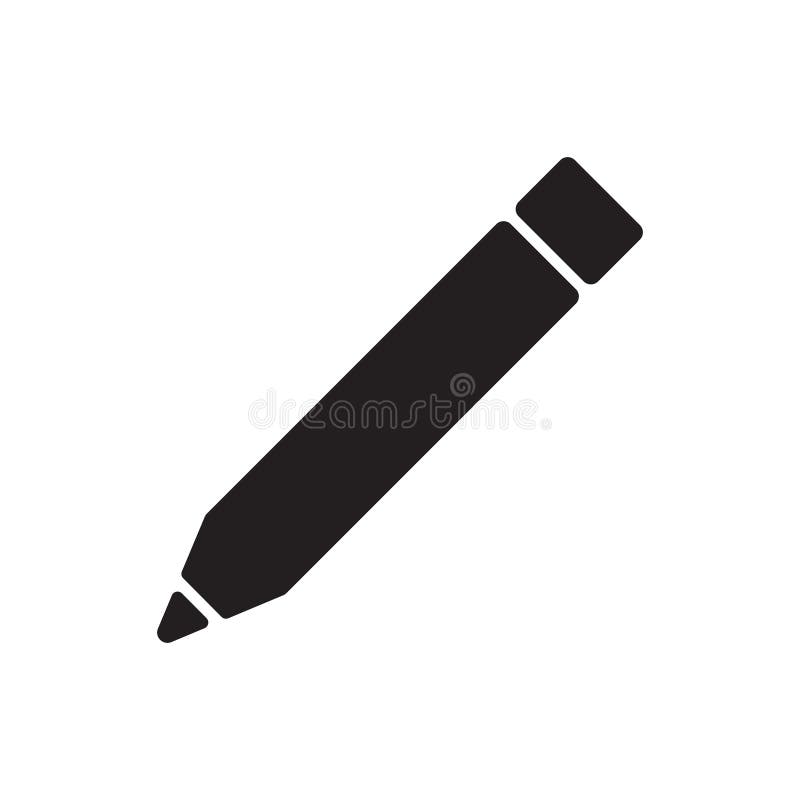 Pencil Icon. Simple Black Symbol. Writing Tool Graphic. Minimalist ...