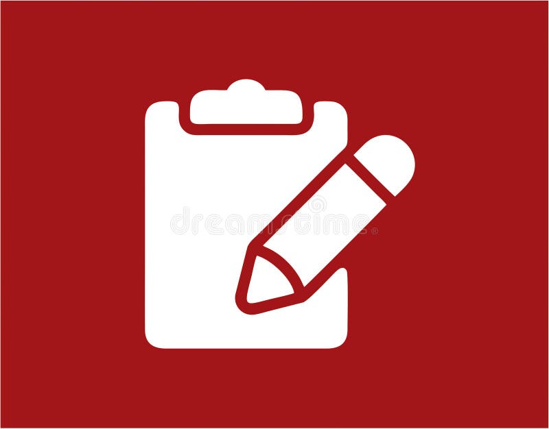Pencil Icon Symbol in Red Vector Image Stock Illustration ...