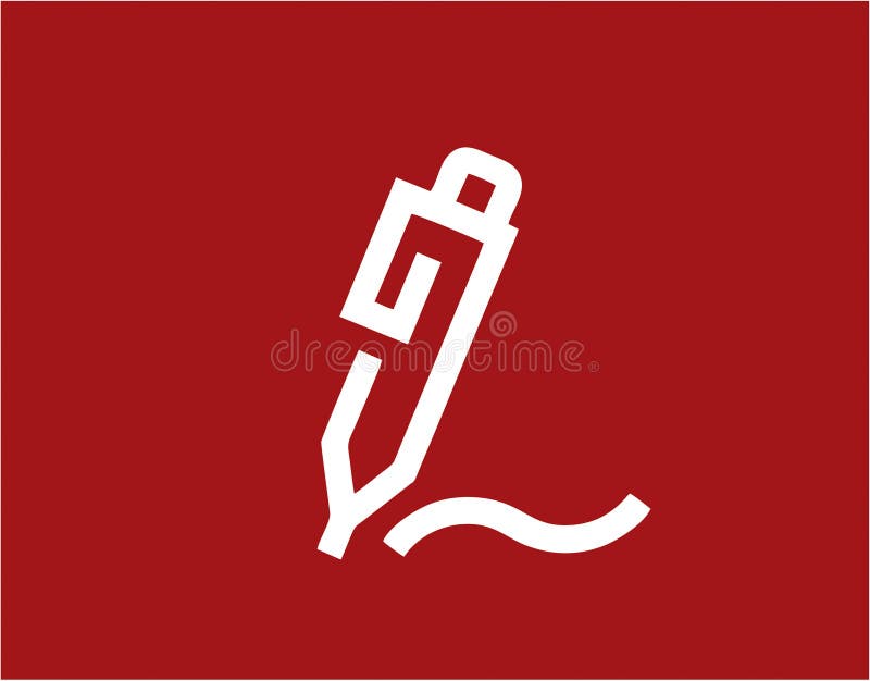 Pencil Icon Symbol in Red Vector Image Stock Illustration ...