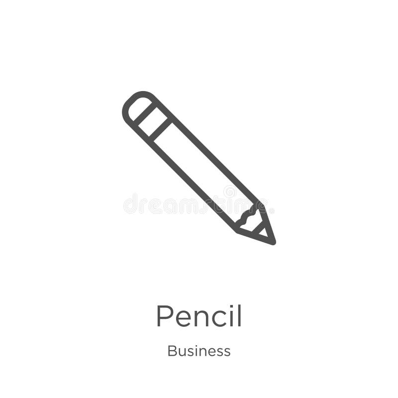 Pencil Icon Vector from Business Collection. Thin Line Pencil Outline ...